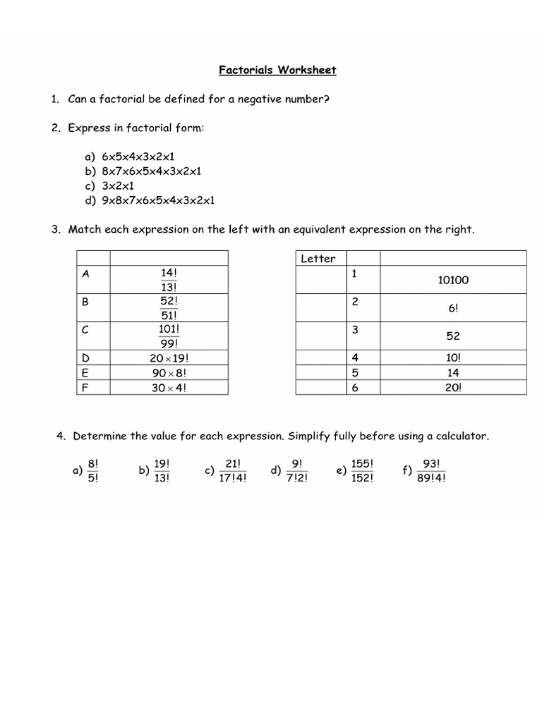 Factorial | PDF