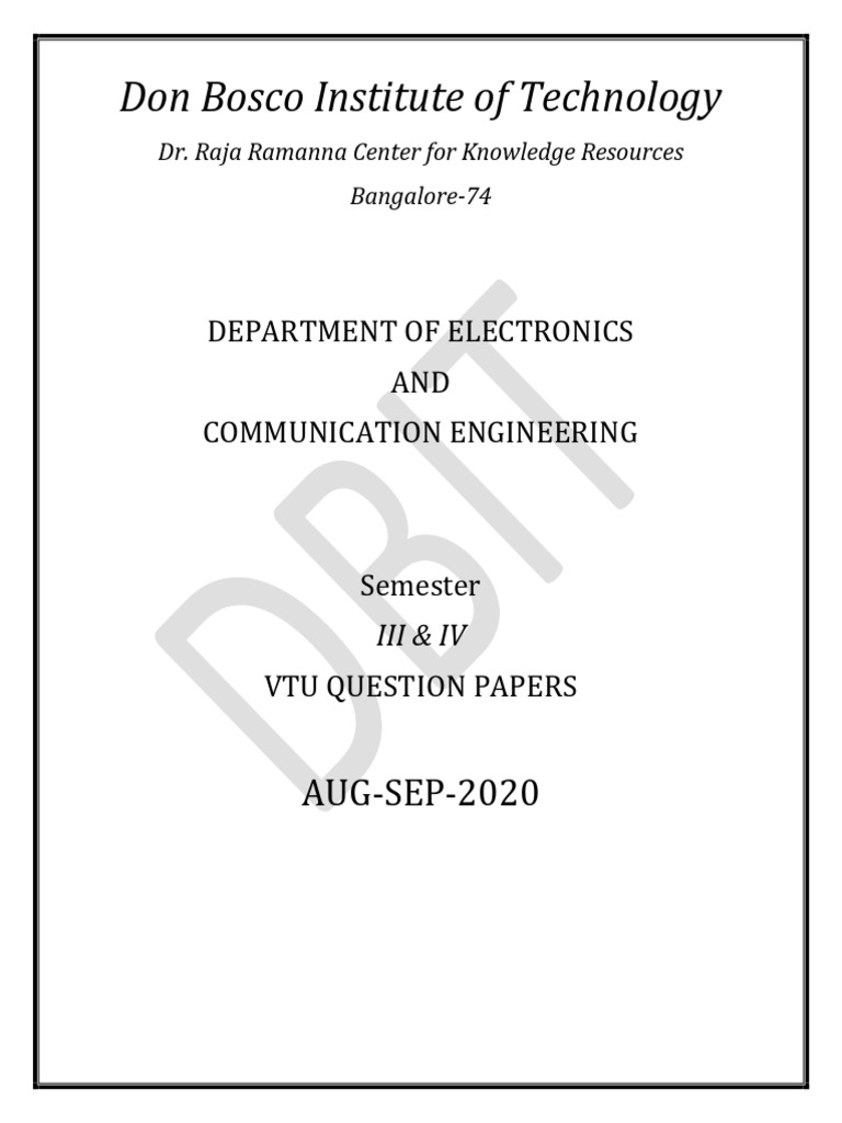 3rd & 4th Semester ECE Question Papers Aug-Sep 2020 | PDF | Science ... 3rd & 4th Semester ECE Question Papers Aug-Sep 2020 | PDF | Science ...