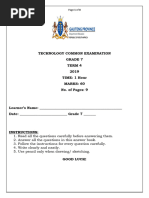 Grade 7 Technology Exam Paper 2024 | PDF | Technology & Engineering