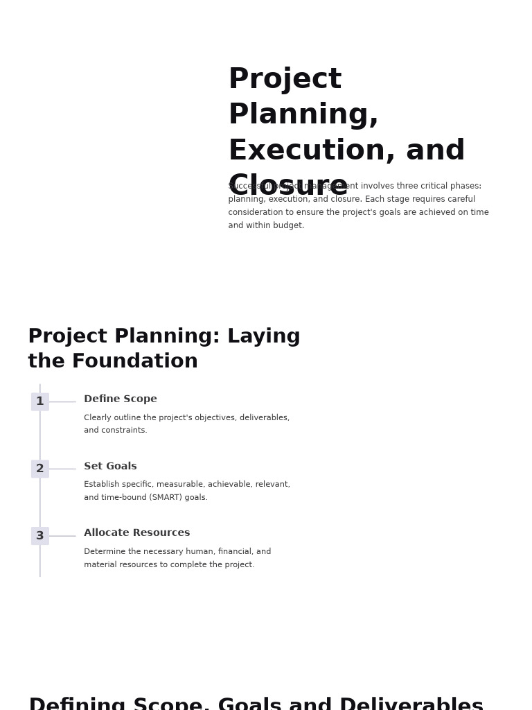 Project Planning Execution and Closure | PDF | Goal | Business