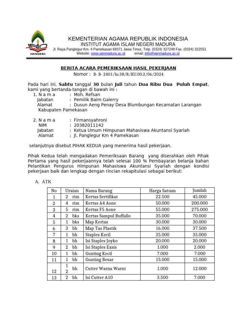 Pengajuan anggaran HMPS AS 2024 | PDF