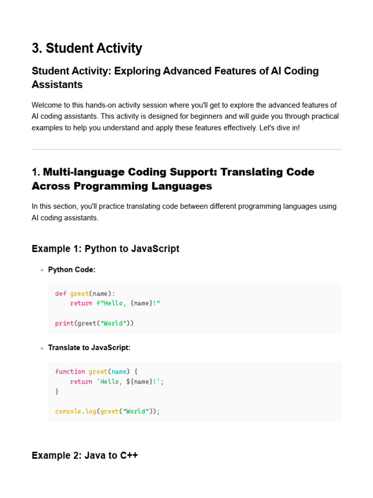 2037 - 1002 - DOC - LAB - Exploring Advanced Features of AI Coding | PDF | Computer Engineering ...