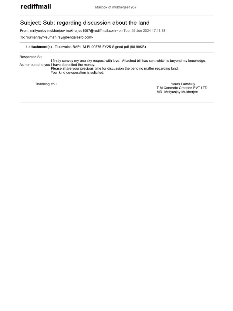 Welcome To Rediffmail - Inbox | PDF