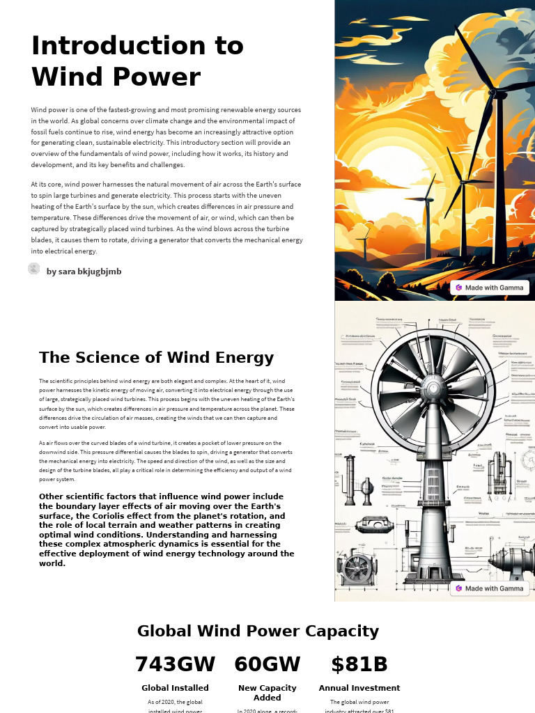 Introduction To Wind Power | PDF | Wind Power | Wind Farm
