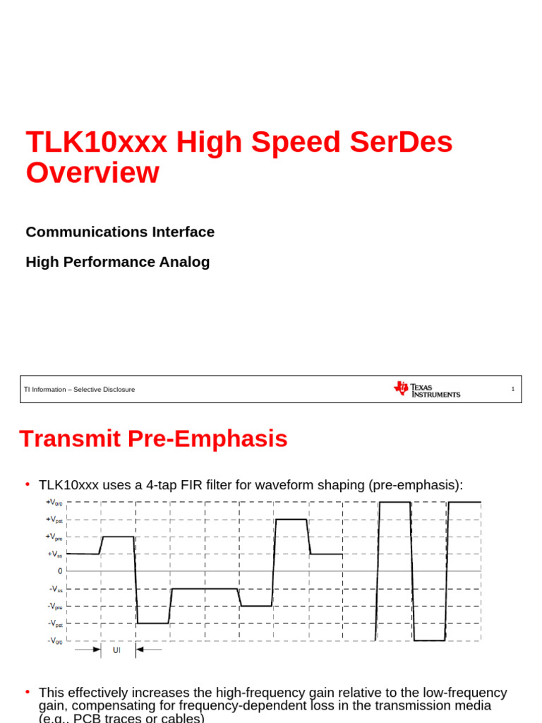 TLK10xxx SerDes Overview | PDF | Analog To Digital Converter | Sampling (Signal Processing)