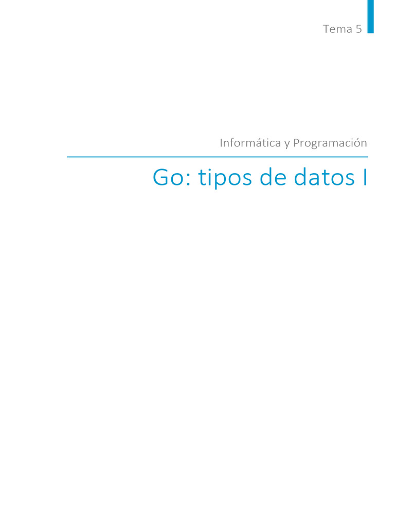 Tipos de Datos en Go: Guía Completa | PDF | Lenguaje de programación ...