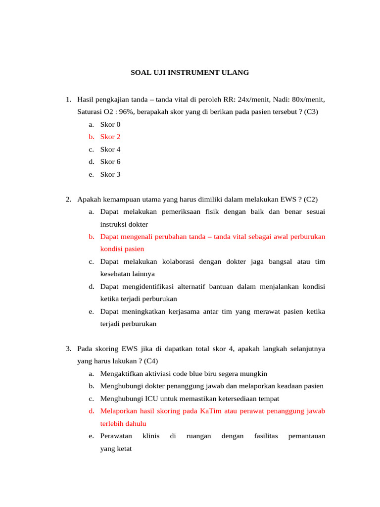 Soal Uji Validitas Ulang | PDF