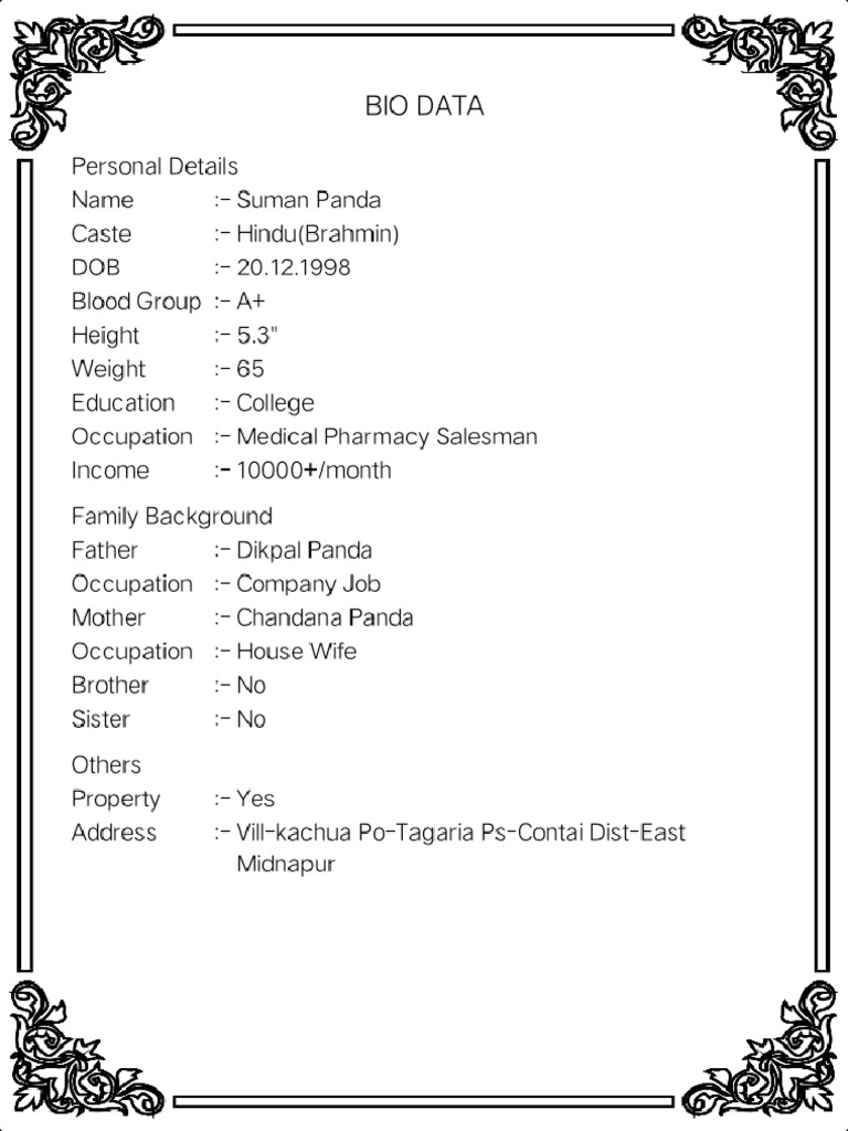 Biodata 2 | PDF