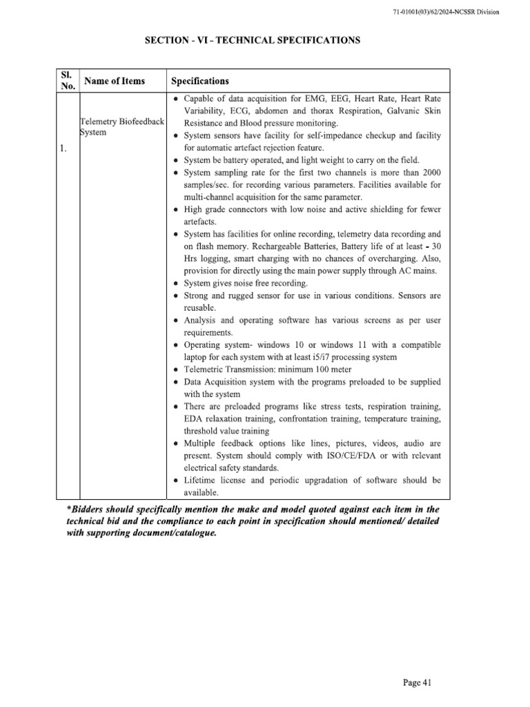 Technical Specification | PDF