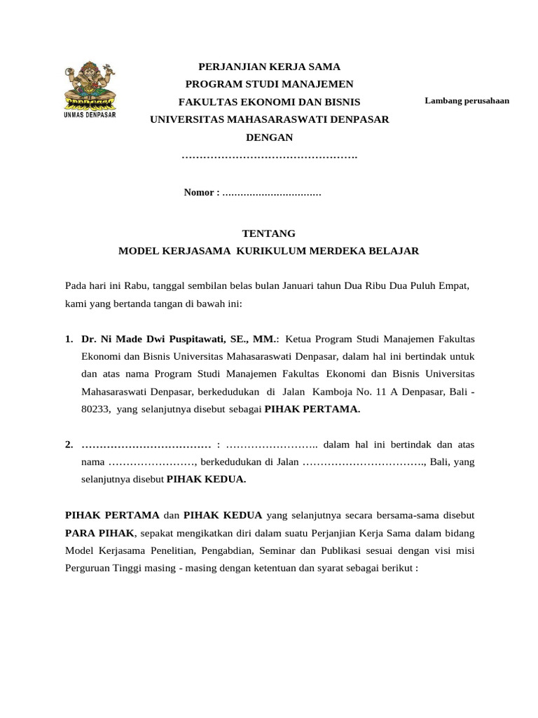 4a.1. Template - PKS - Prodi Manajemen | PDF | Karier & Perkembangan ...