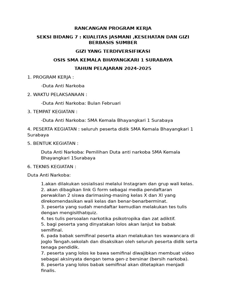 Rancangan Program Kerja | PDF | Ilmu Sosial