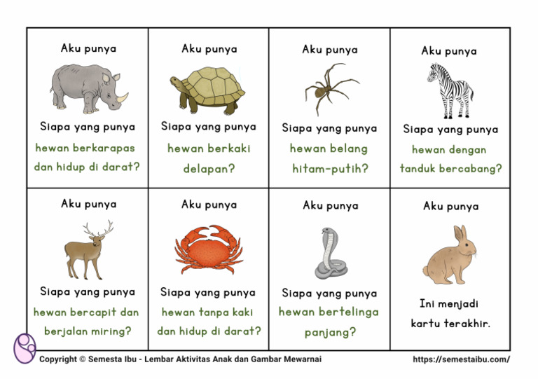 Aku Punya Siapa Punya - Hewan 2 | PDF