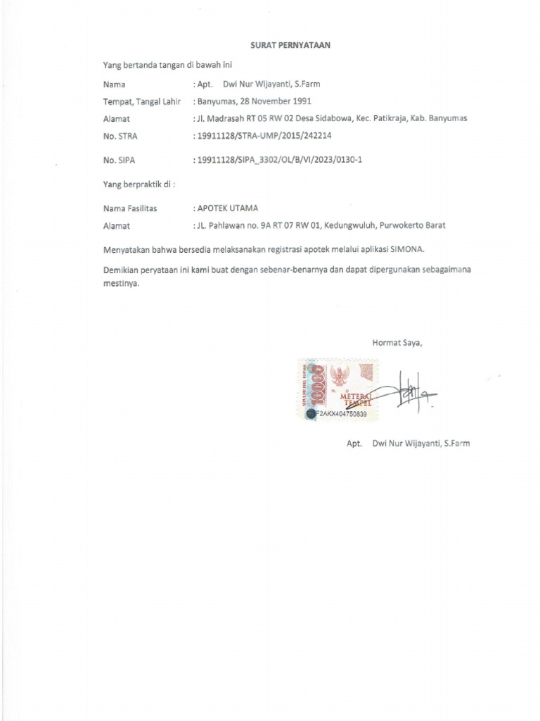 Registrasi Simona | PDF