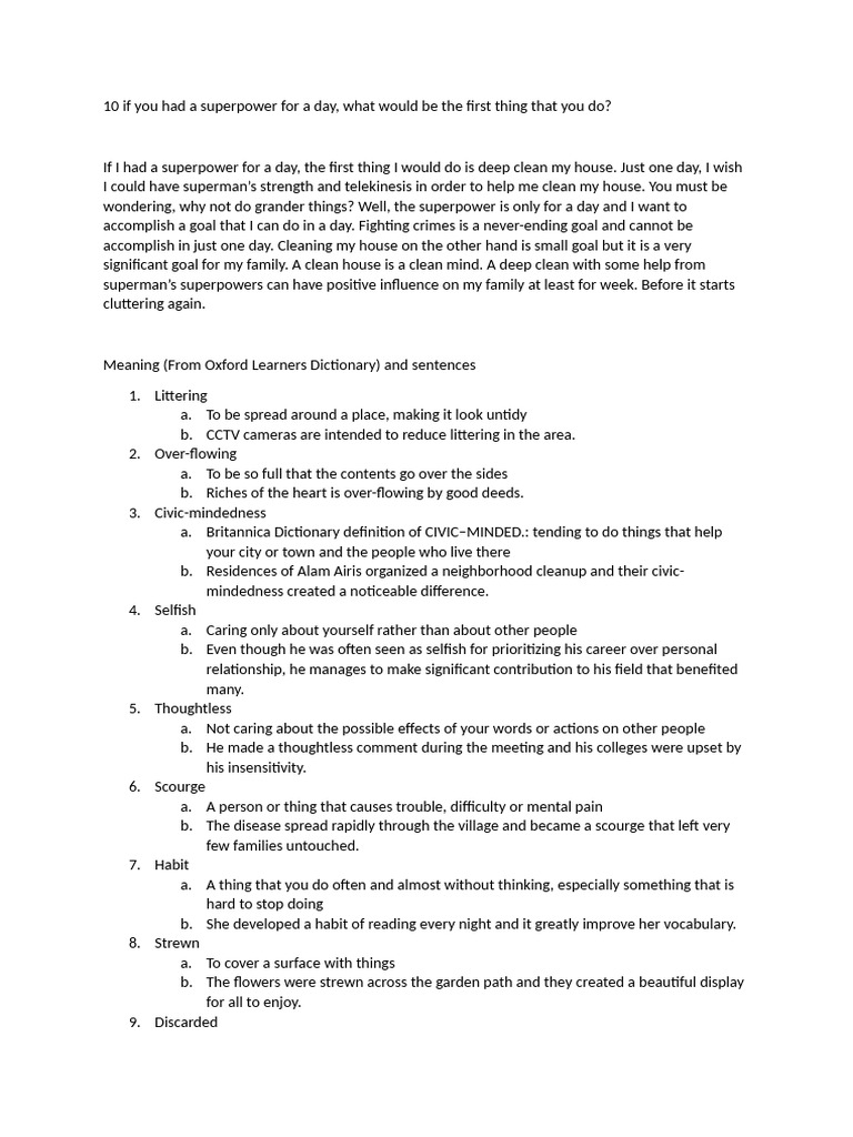 10 If You Had A Superpower For A Day | PDF