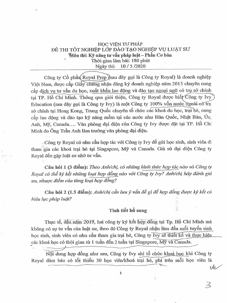 LS3 Đề 2020 | PDF