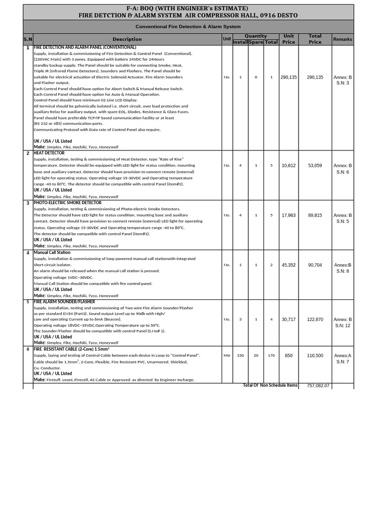 Estimate Air Compressor Hall Desto | PDF | Switch | Relay