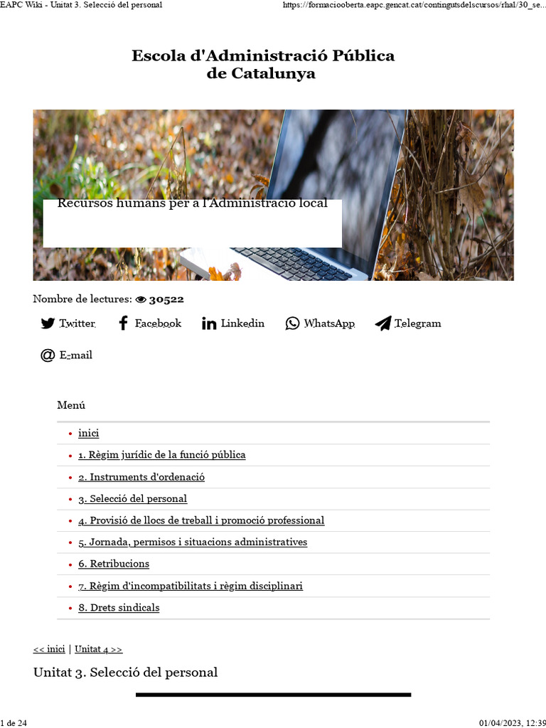 EAPC Wiki - Unitat 3. Selecció Del Personal | PDF