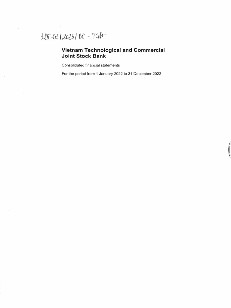 Techcombank VAS Consolidated Financial Statements 4 Q22 64e8903681 | PDF