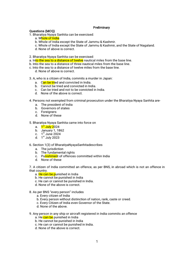 Model Question On BNS | PDF | Aiding And Abetting | Rape