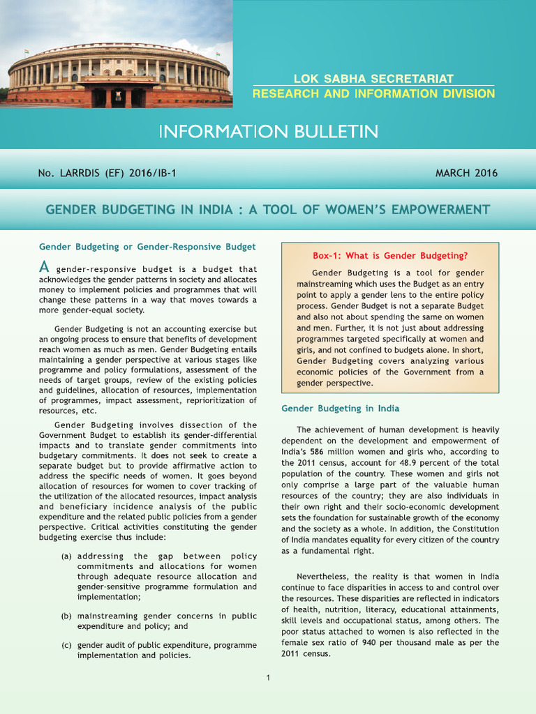 Gender Budgeting Eng | PDF