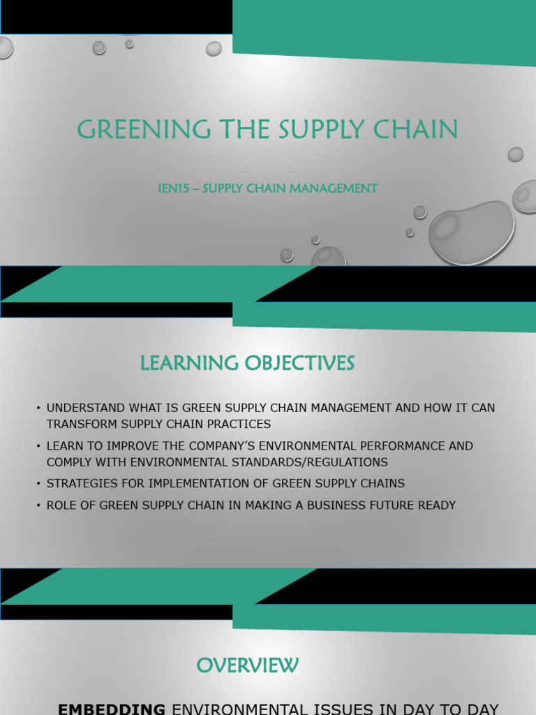 Green Supply Chain Management Strategies | PDF | Supply Chain ...