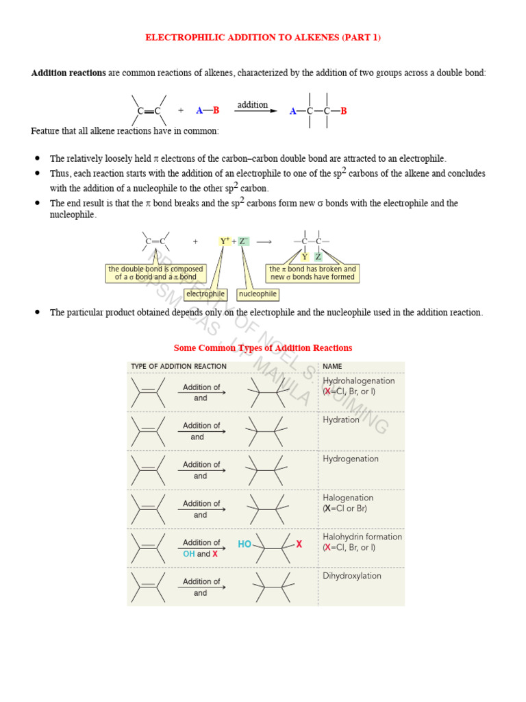 Alkenes 1 | PDF | Alkene | Chemical Reactions
