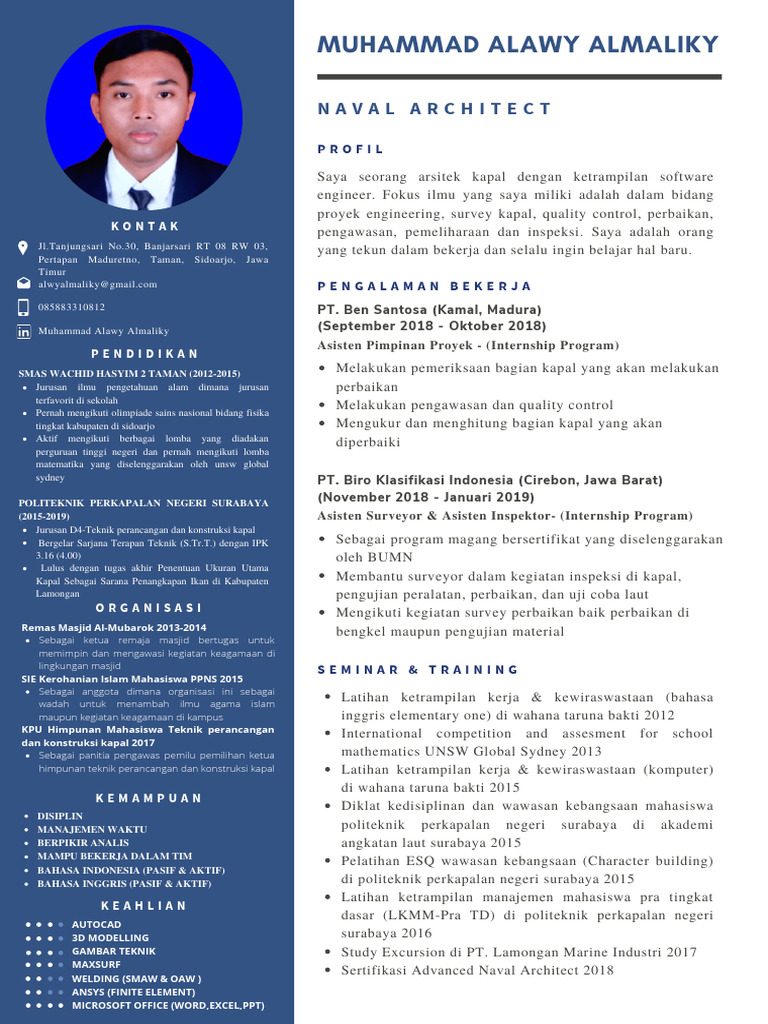 Navy Blue and Black Professional Resume | PDF