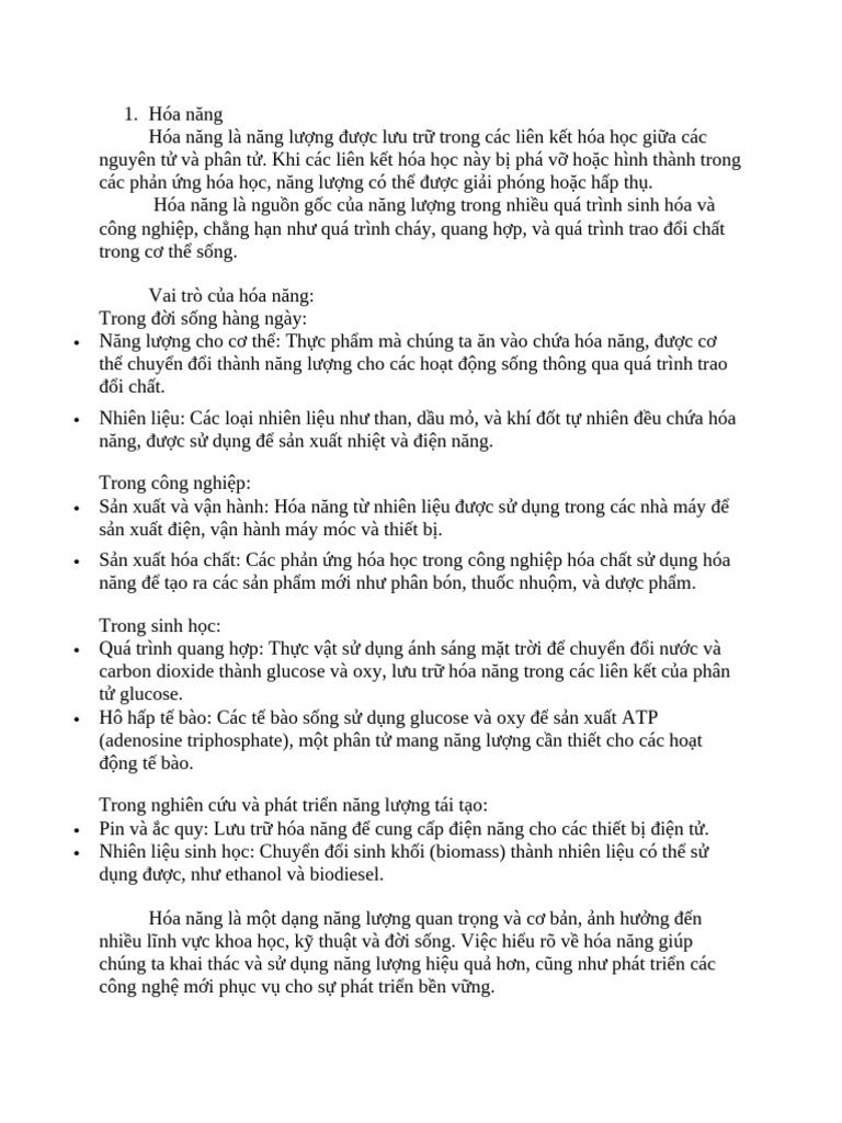 Hóa Năng - Năng Lư NG H T Nhân | PDF