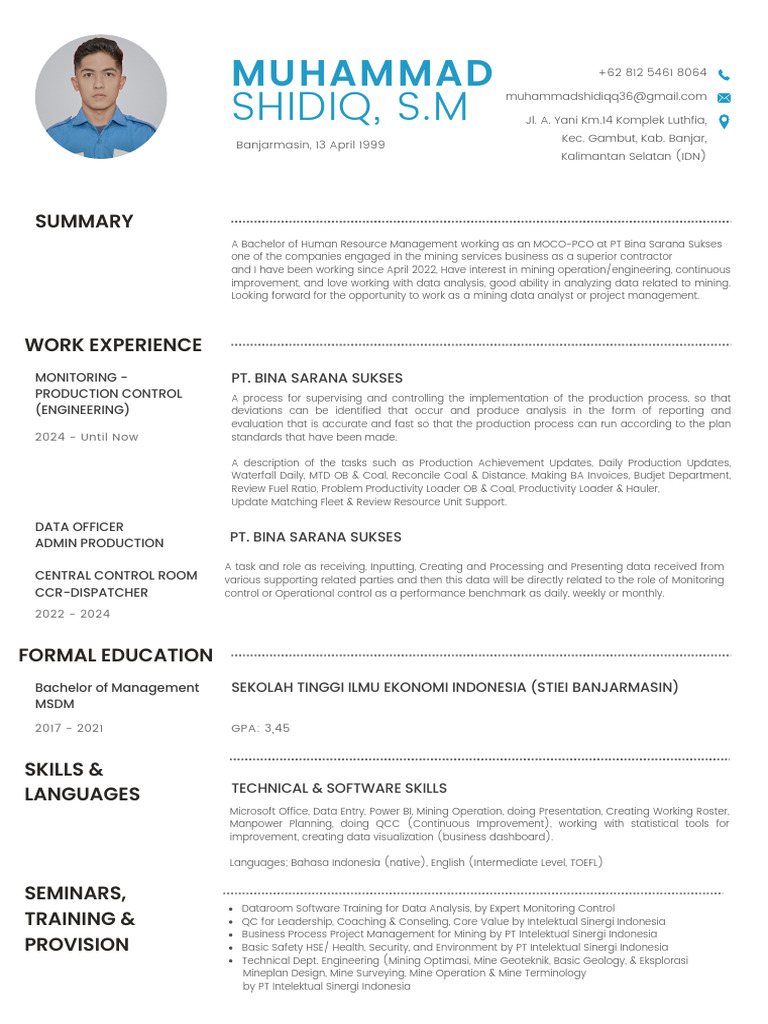 Muhammad Shidiq - CV | PDF | Computing | Business