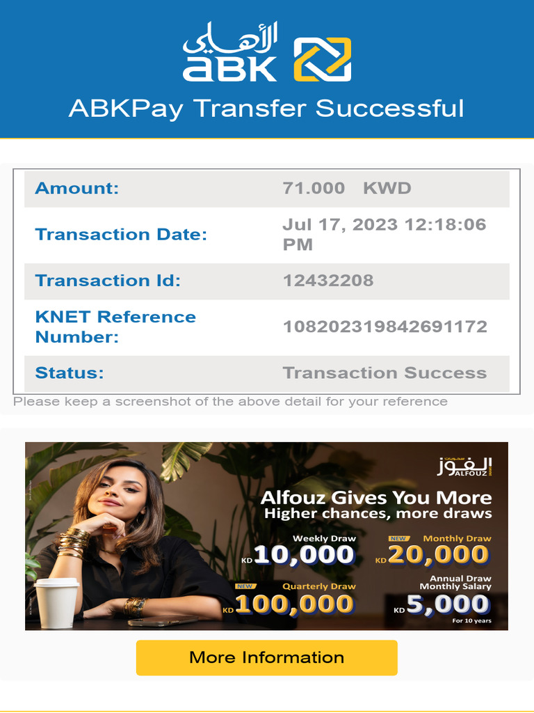 ABK Online Banking - KNET Payment Status 2 | PDF