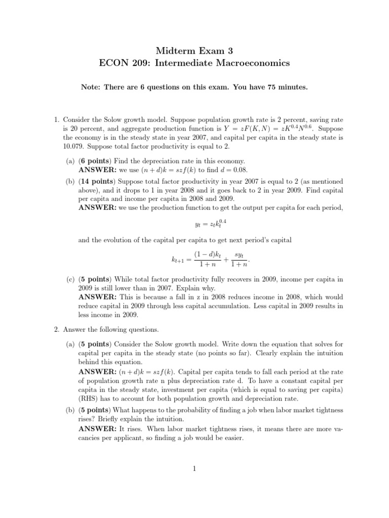 Midterm 3 | PDF | Labour Economics | Unemployment