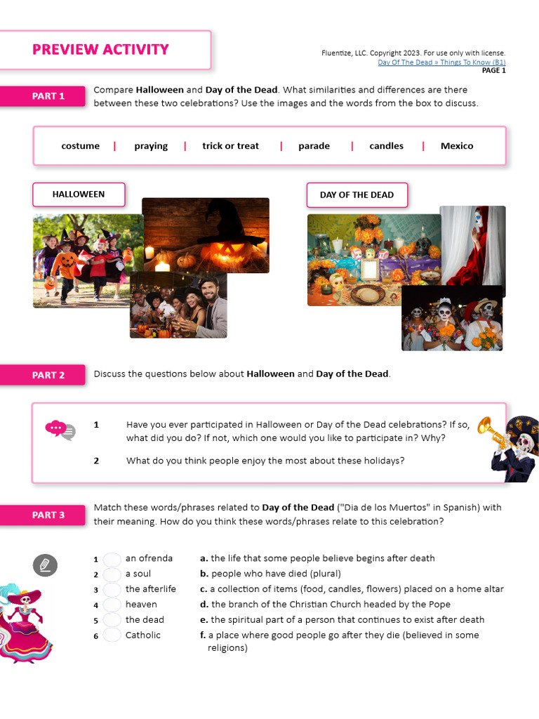 Dayofthedeadthingstoknow Lessonplan | PDF | Halloween