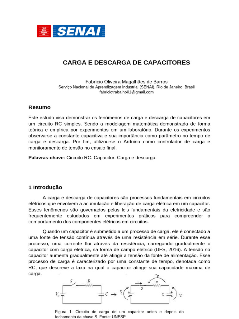 Carga e Descarga de Capacitores em Circuitos | PDF | Capacitor ...