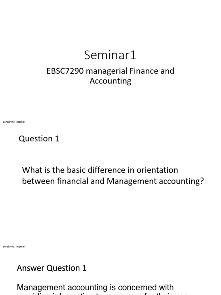 Seminar1 Suggested Answers-2 | PDF | Accounting | Management Accounting