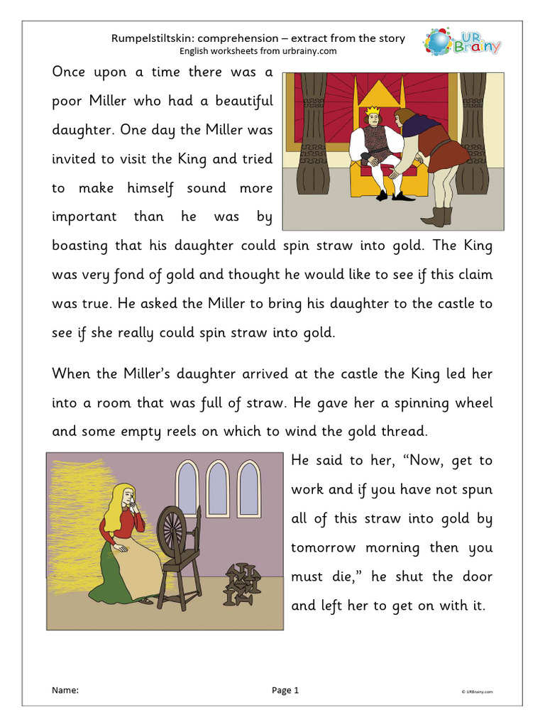 Rumpelstiltskin Comprehension Questions | PDF