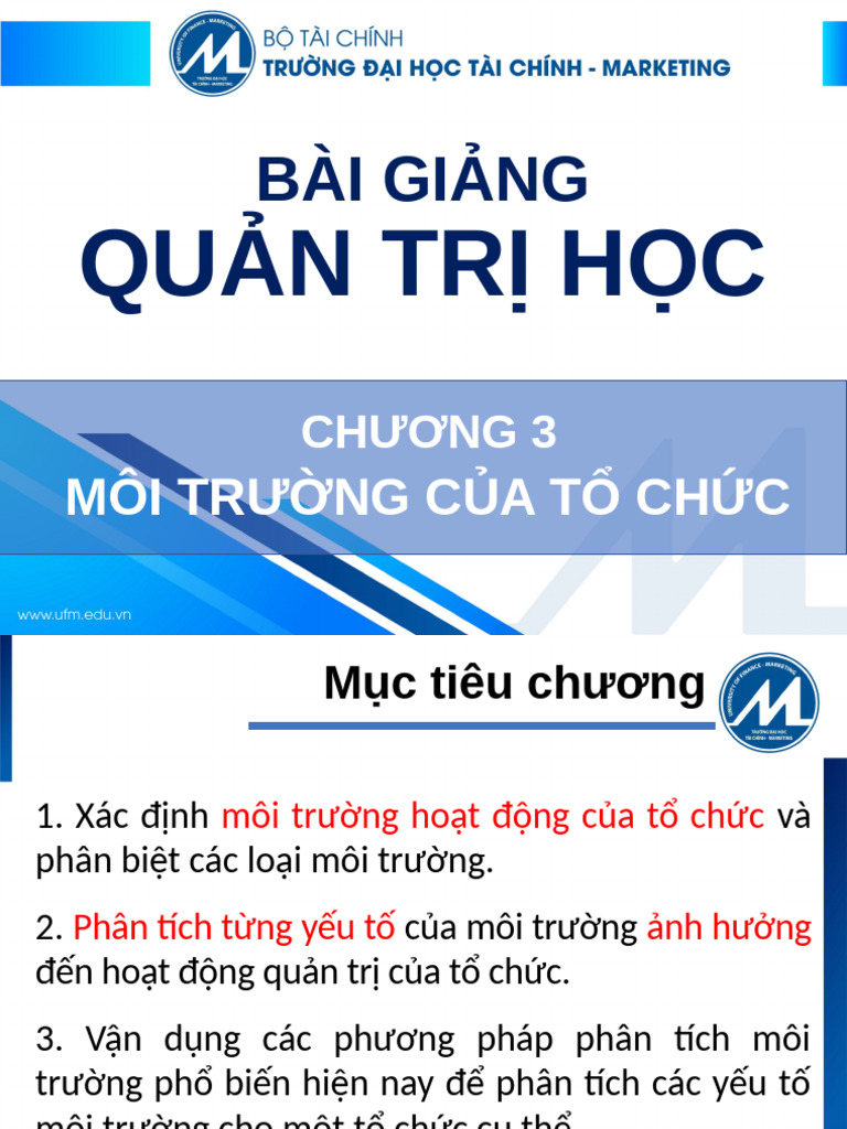 Ufm - QTH 2024 - Chương 3 - Môi Trư NG C A T CH C - C. Minh Hương | PDF