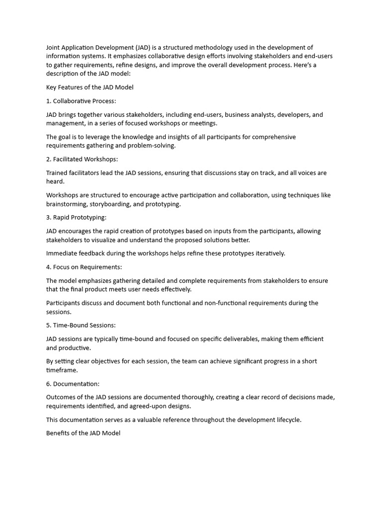 Joint Application Development | PDF | Software Prototyping | Software ...