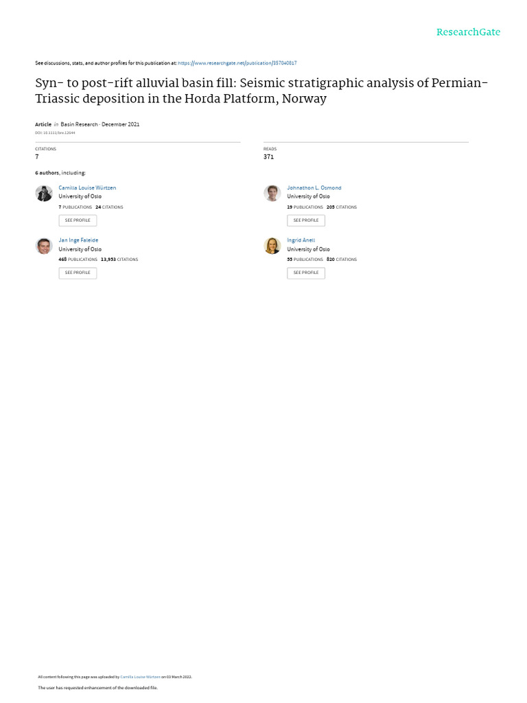 2021 - Syn - To Post-Rift Alluvial Basin Fill Seismic Stratigraphic ...