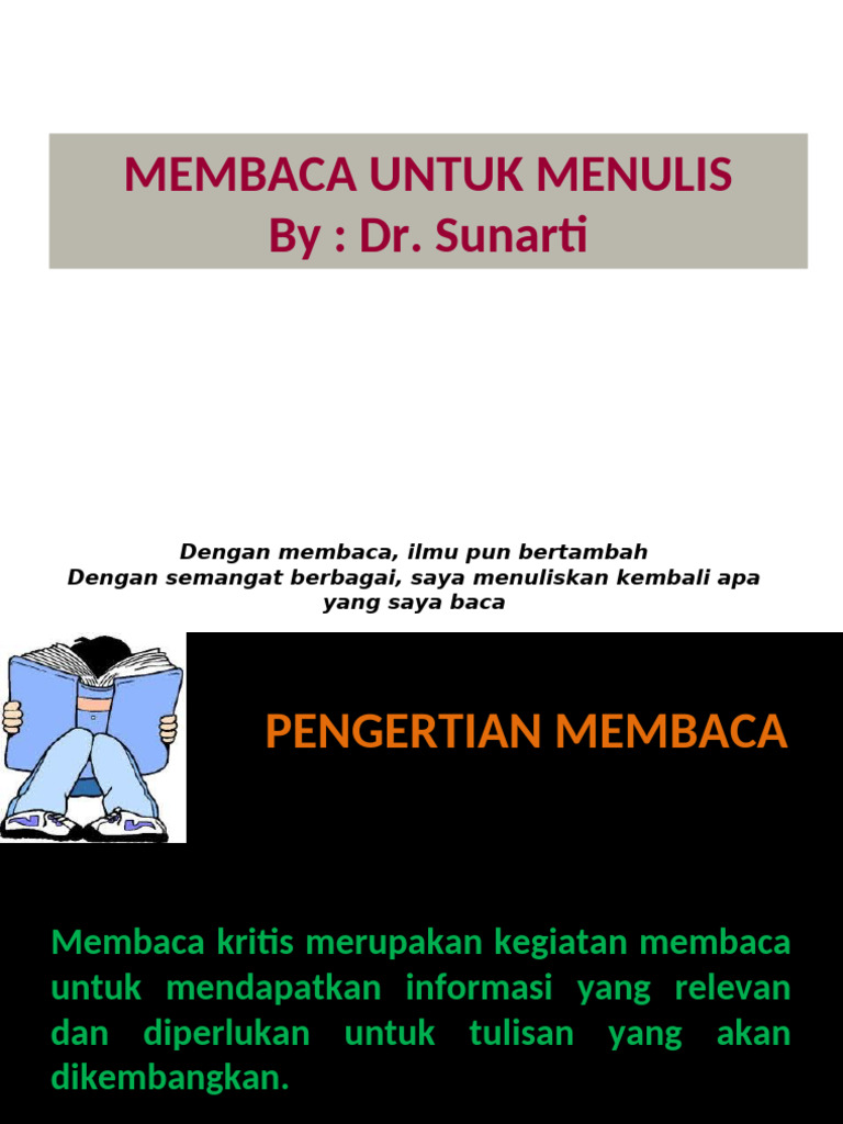 Membaca Untuk Menulis Pdf