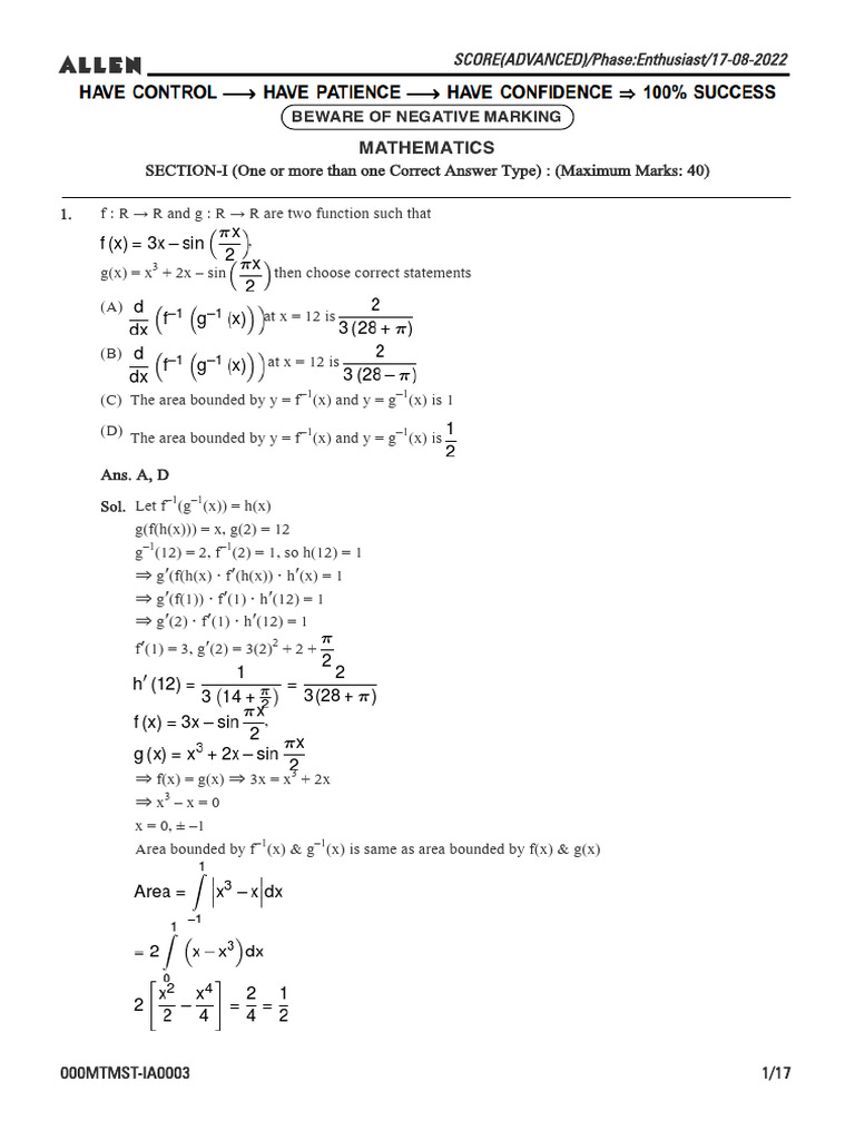 MST 13 Solution Copy PDF Tangent Ellipse