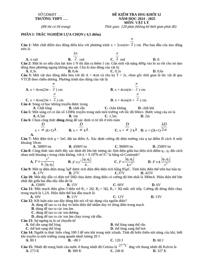 10 THPT - ĐỀ HSG | PDF