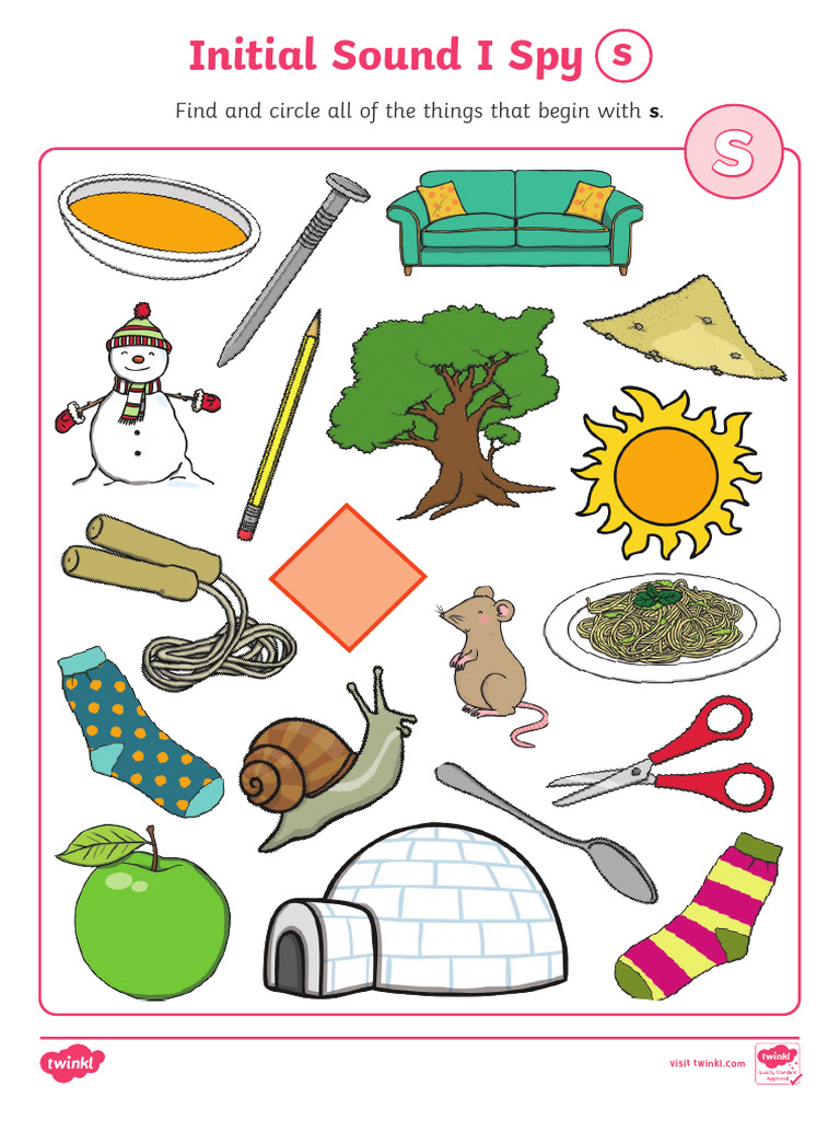 Initial Sound I Spy Activity Letter S | PDF