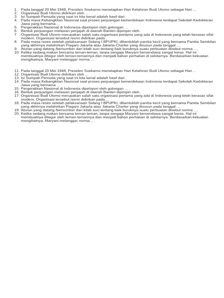 SOAL KEBANGSAAN - PRN | PDF