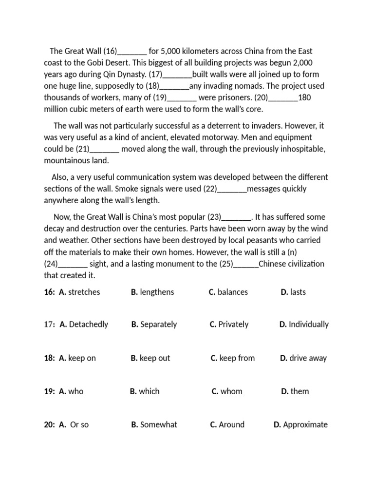 A.the Great Wall | PDF