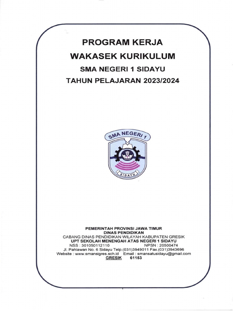 Program Kerja Kurikulum 2023 2024 | PDF