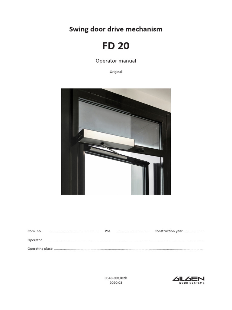 Swing Door Drive Operator Guide | PDF | Door | Switch
