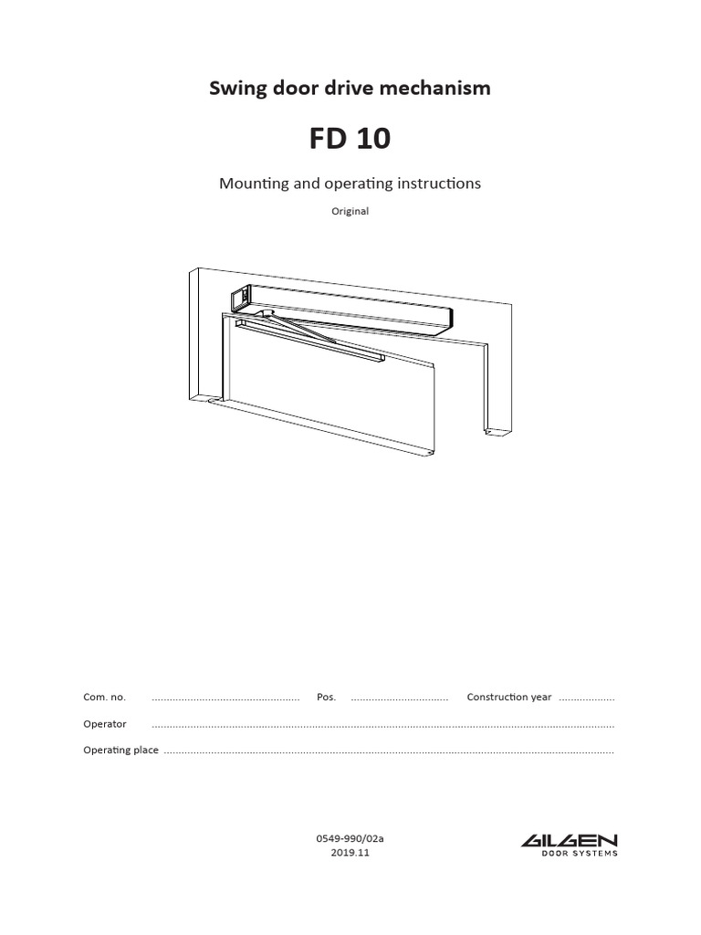 FD10 BMO Manual en 201911 | PDF | Door | Alternating Current