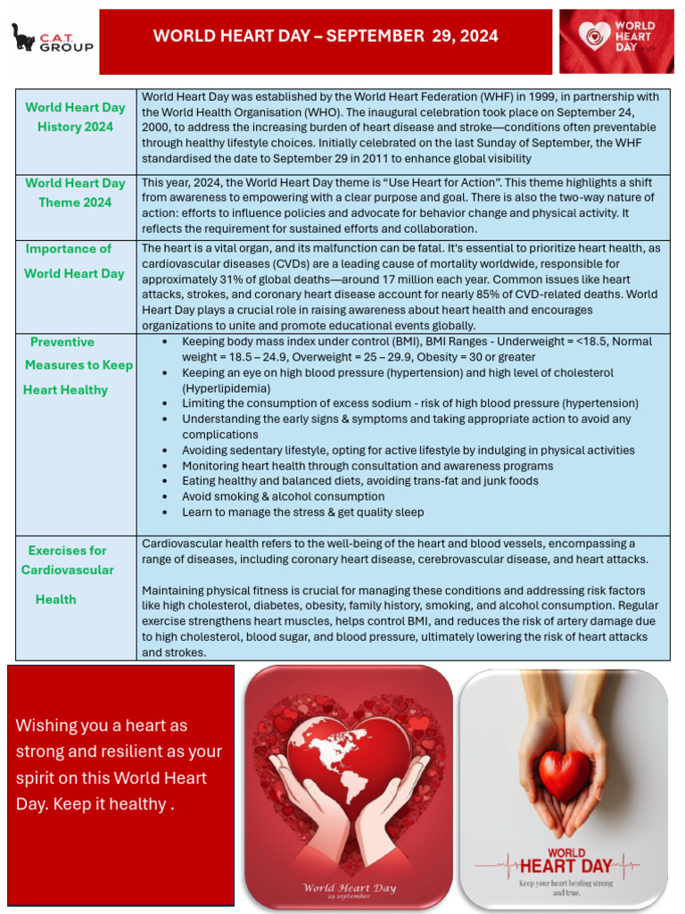 World Heart Day 2024: Use Heart for Action | PDF | Cardiovascular ...