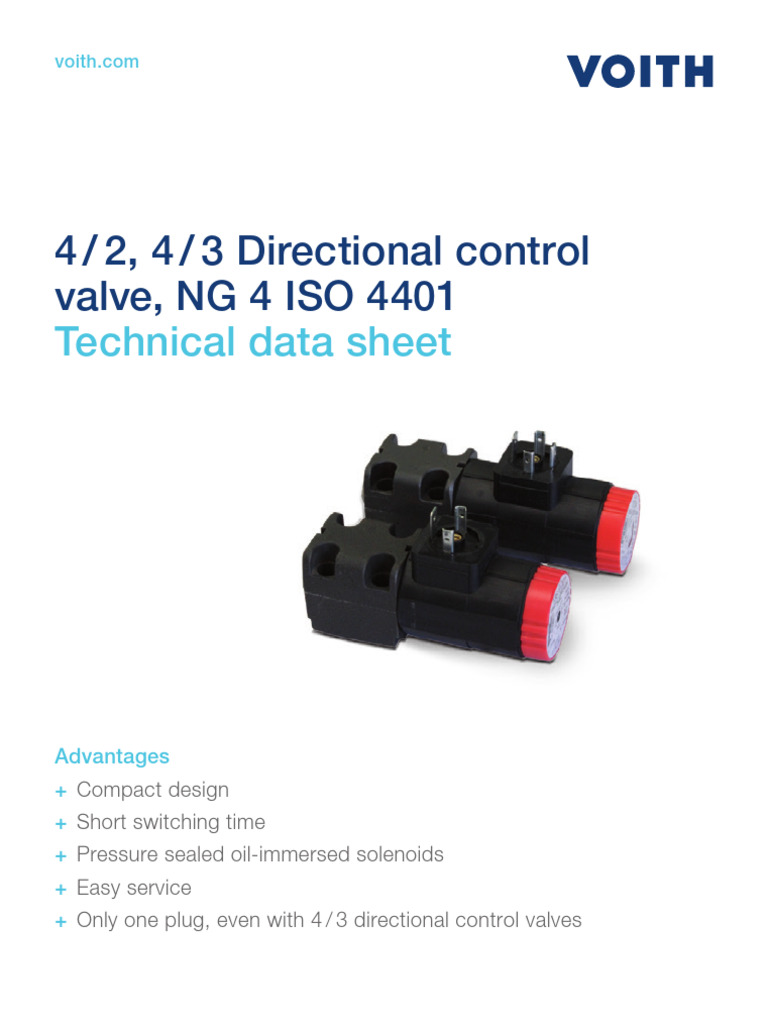 4 / 2, 4 / 3 Directional control valve, NG 4 ISO 4401 | PDF | Valve ...