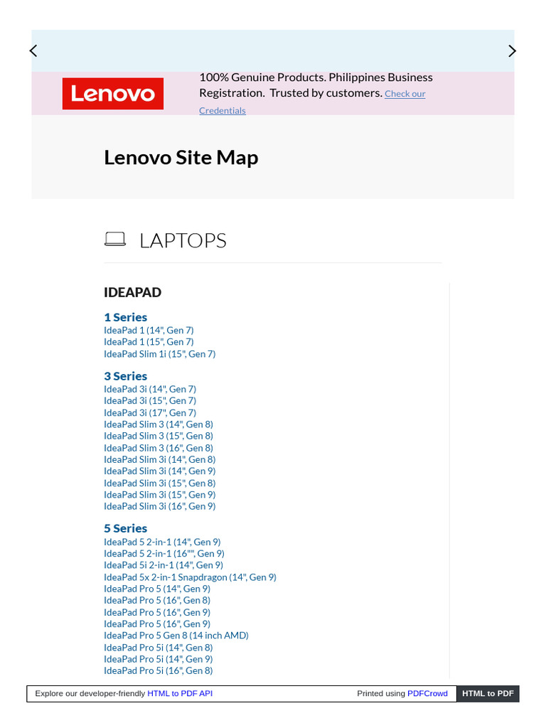 Lenovo Laptop Models Overview | PDF | Laptop | Desktop Computer
